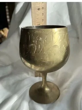 Source Unknown | Dining | Brass Etched Goblet Renaissance Fair ...